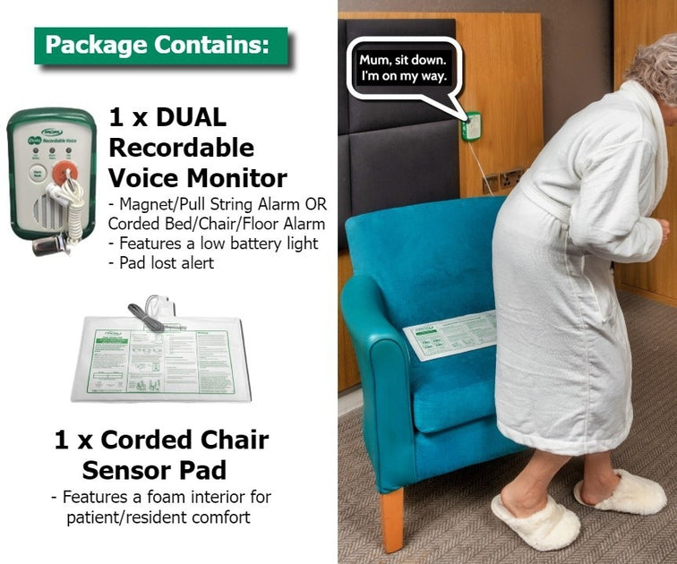 DUAL Alarm - TWO Alarms In One - (This package includes a CHAIR Sensor ...